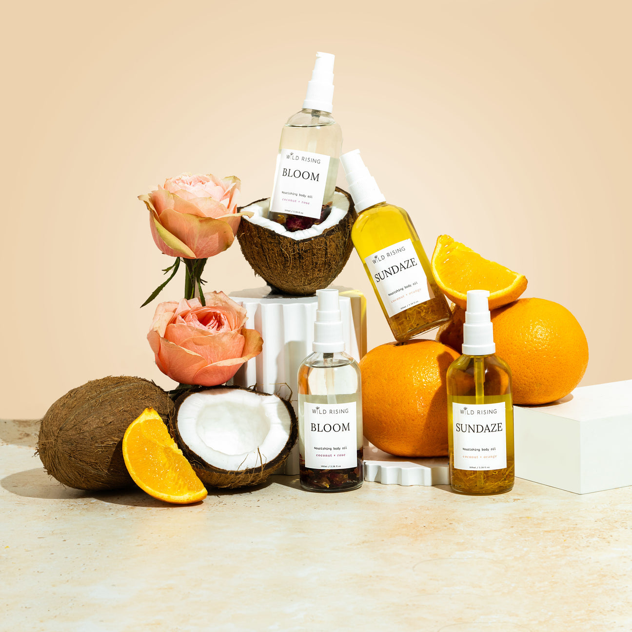 Bloom - Coconut and Rose Body Bath Oil – Wild Rising Skincare